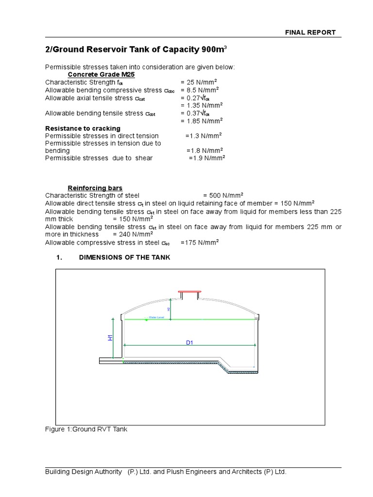 Ground RVT Report 700cum | PDF | Bending | Stress (Mechanics)
