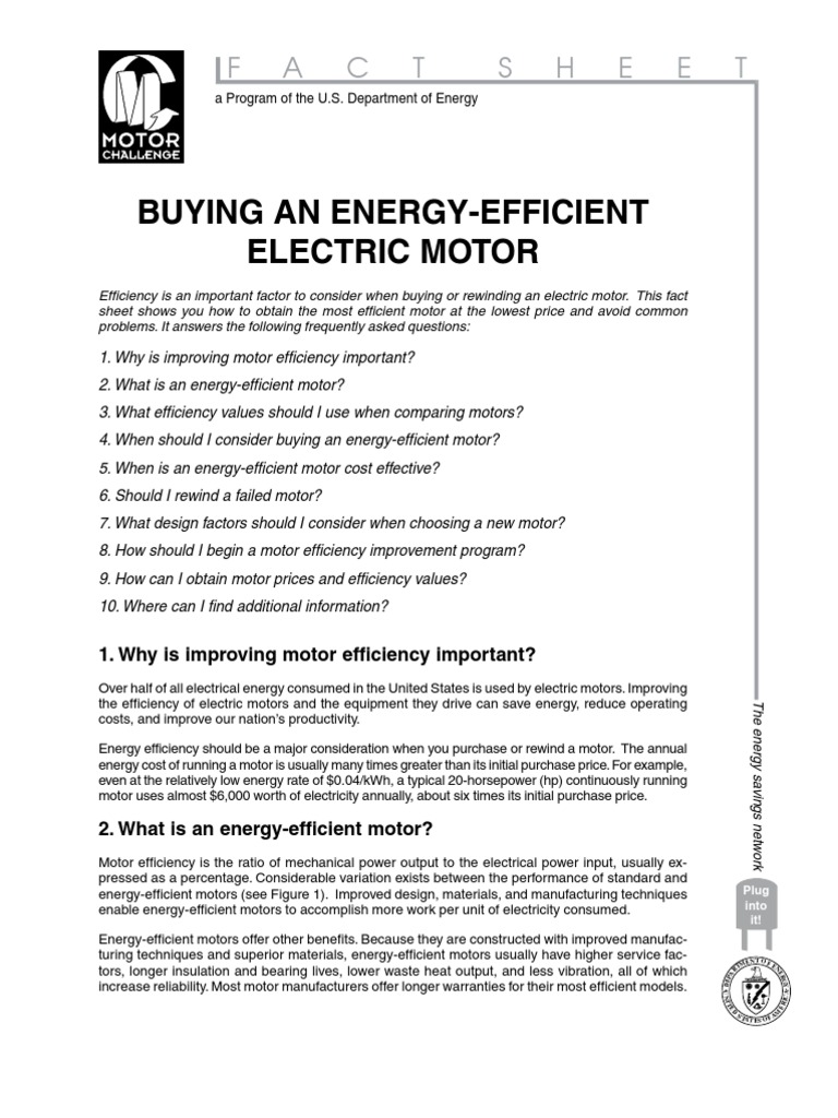 DOE On Electric Motors | PDF