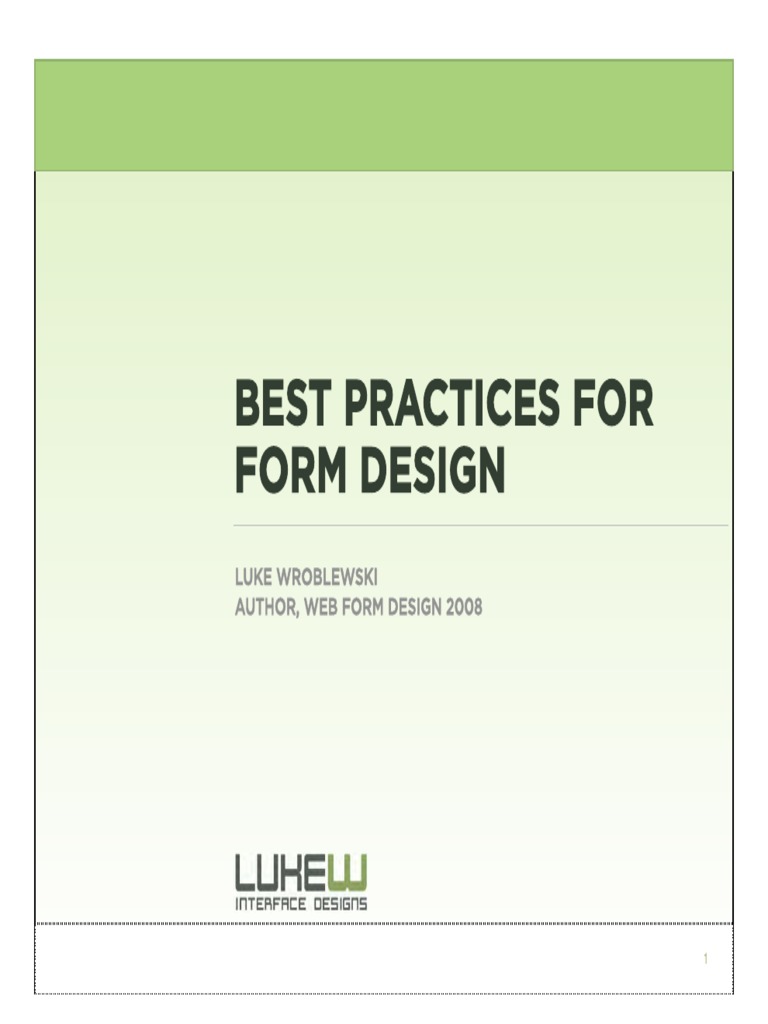 Best Practices For Form Design | PDF | Computing | Communication
