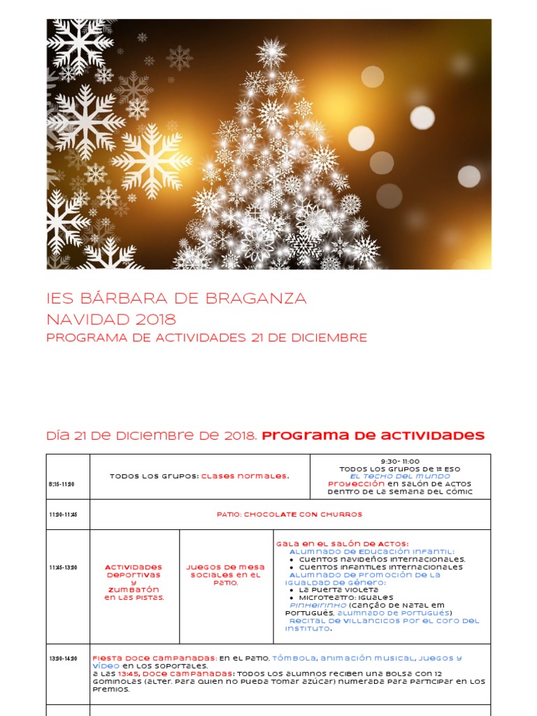 Programa Navidad 2018 | PDF | Días festivos | Navidad