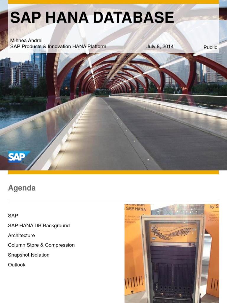 Sap Hana Database: Mihnea Andrei SAP Products & Innovation HANA ...
