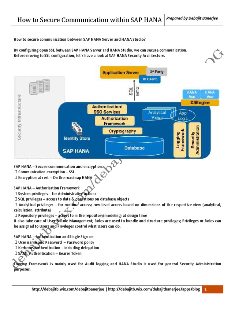 Configuring SSL for SAP HANA Security | PDF | Transport Layer Security ...