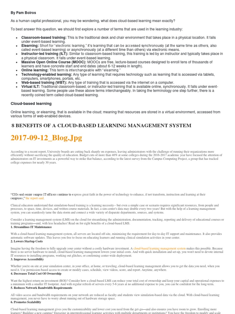 2017-09-12 - Blog - JPG: 8 Benefits of A Cloud-Based Learning ...