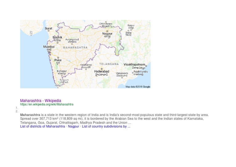 Maharashtra - Wikipedia | PDF
