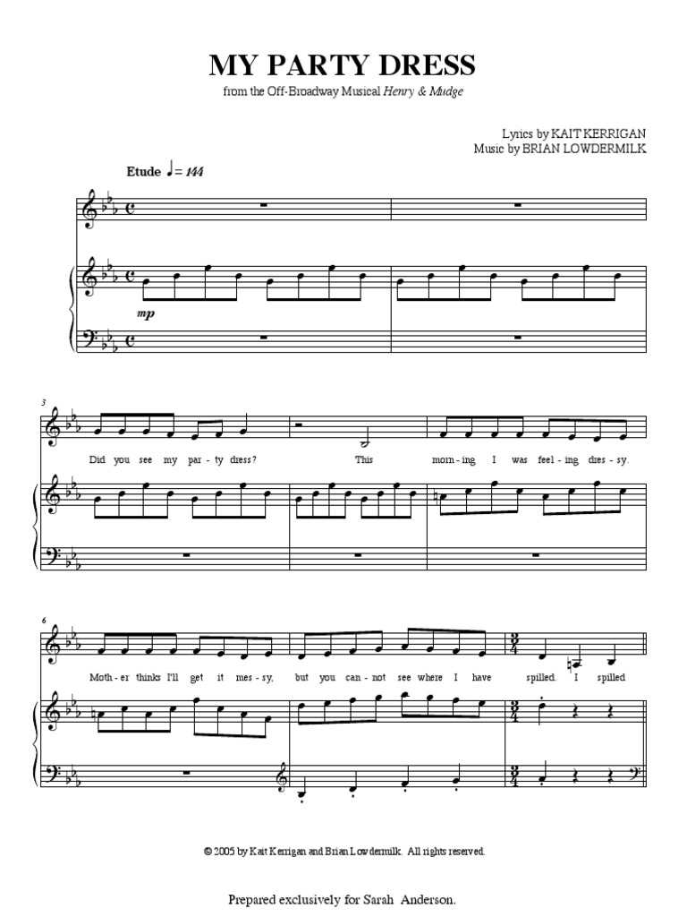 My Party Dress Sheet Music PDF | PDF | Performing Arts | Theatre