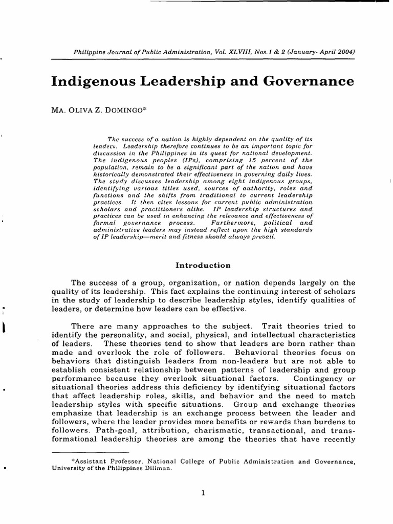 05 - Indigenous Leadership and Governance | PDF | Indigenous Peoples ...