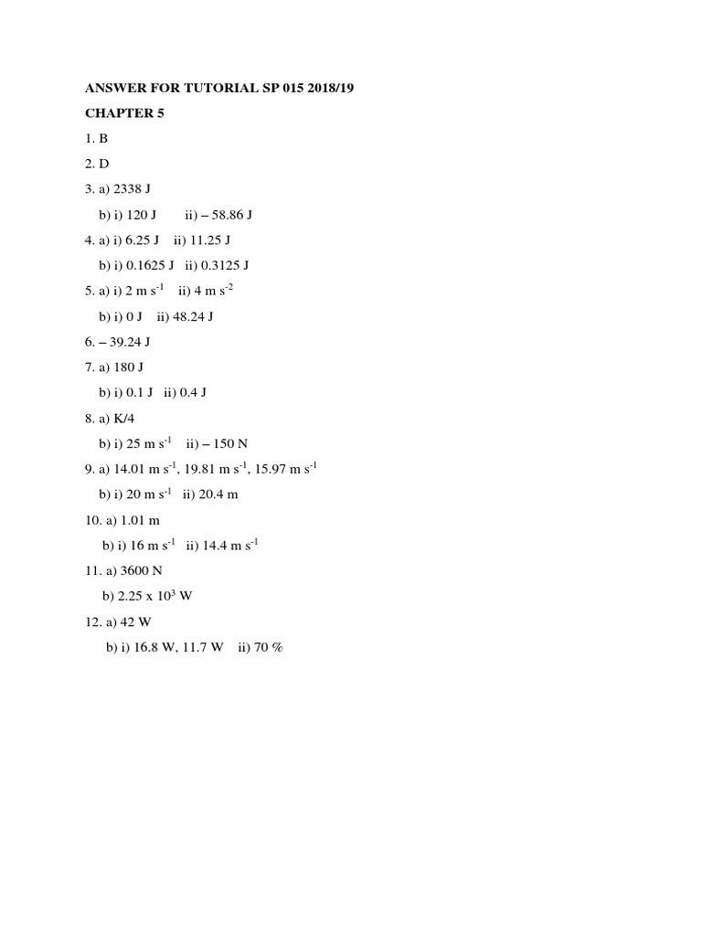 Answer For Tutorial SP 015 2018 | PDF | Teaching Methods & Materials ...