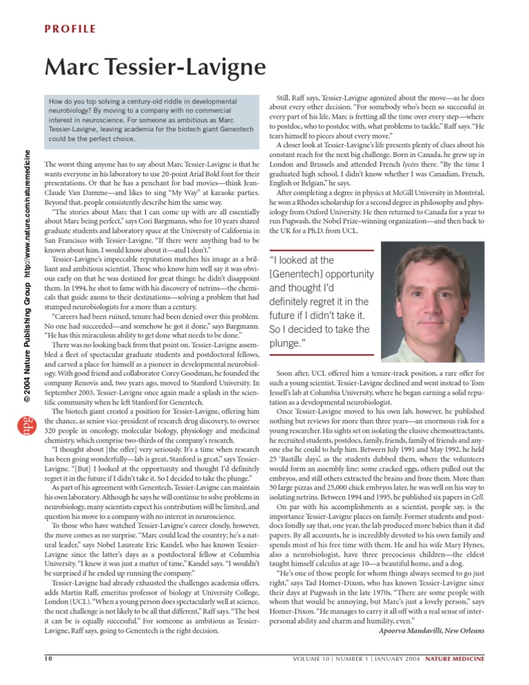 Marc Tessier-Lavigne | Earth & Life Sciences | Neuroscience