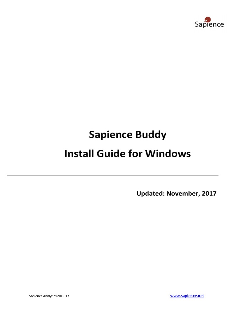 Sapience Buddy - Installation Guide - Windows | Proxy Server | Microsoft Windows