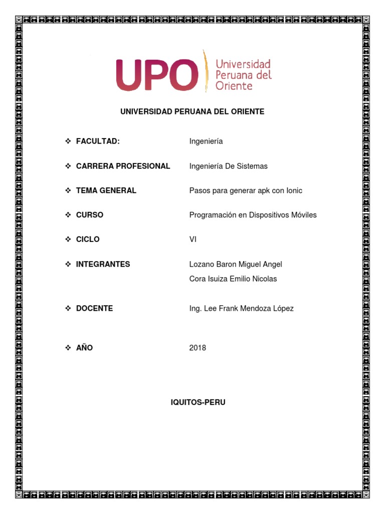 Generar Un Apk Con Ionic | PDF | Aplicación movil | Google Play