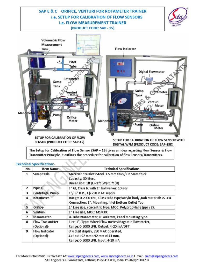 Sap 15 Flow Sensor Trainer | PDF | Flow Measurement | Pressure Measurement