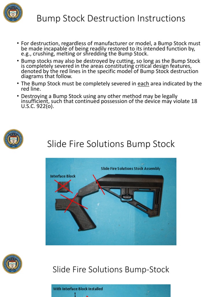 ATF Bump Stock Destruction Instructions For Bump Fire Stocks With ...