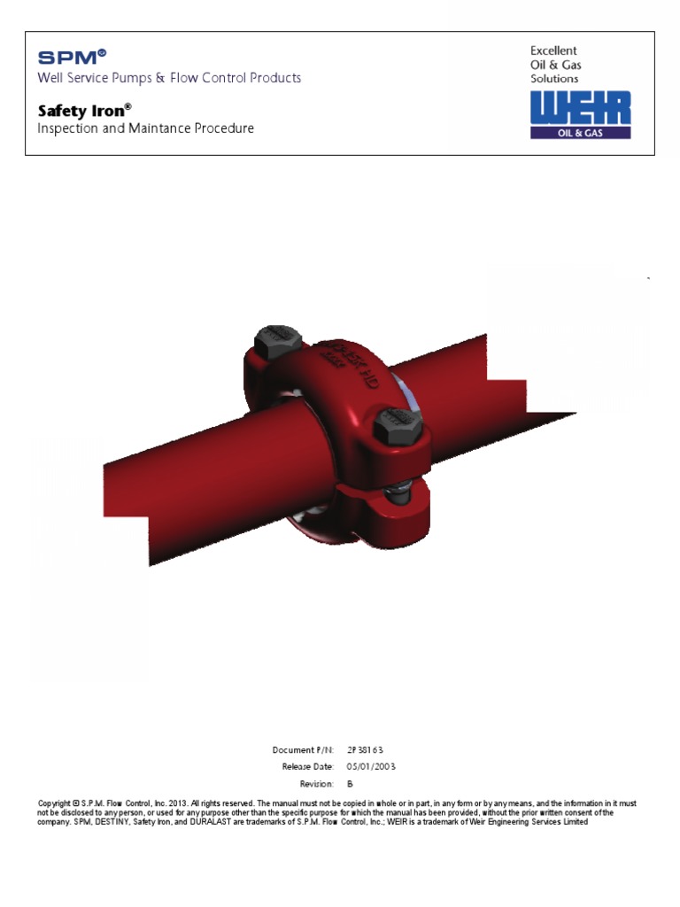 SPM Safety Iron Inspection and Maintenance Procedure | PDF | Screw | Wear