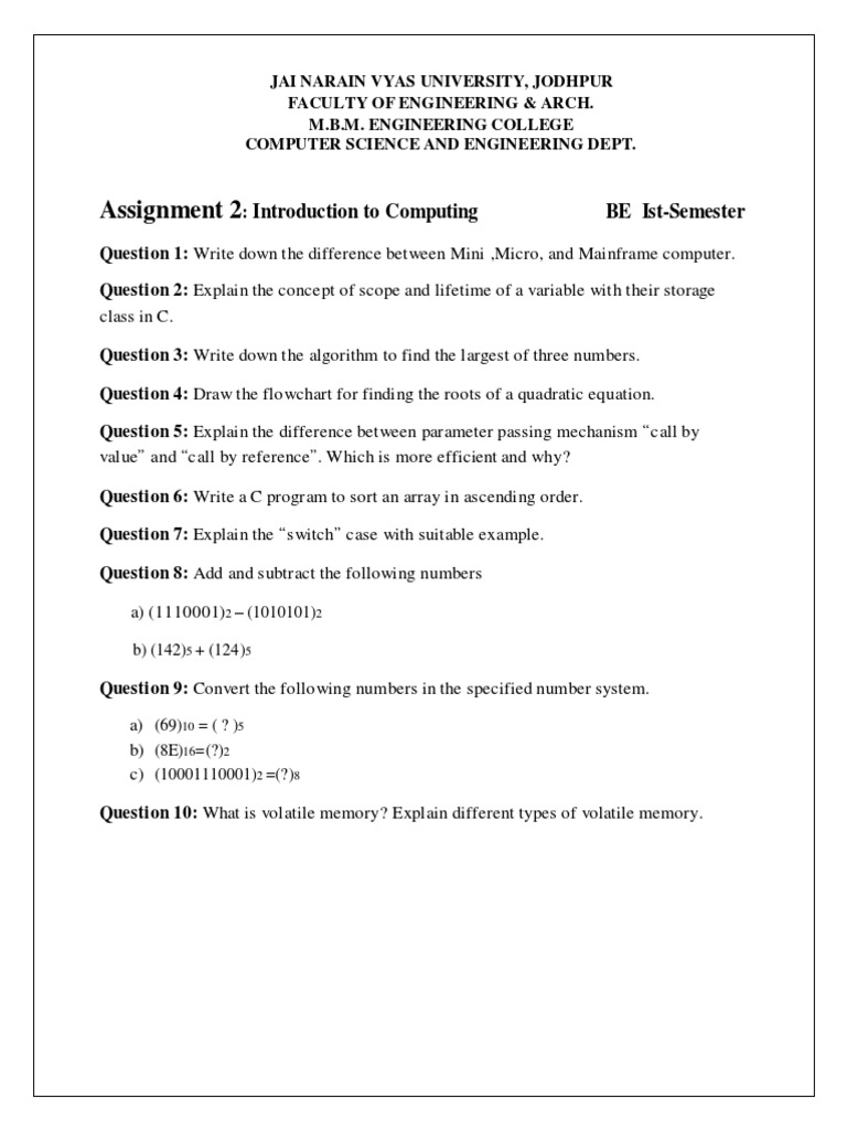 C Assignment 2 Pdf
