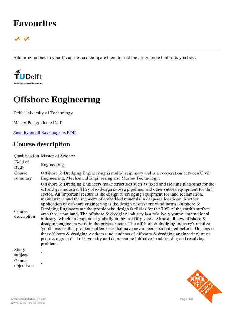 Offshore Engineering Master's Program | PDF | Offshore Drilling ...