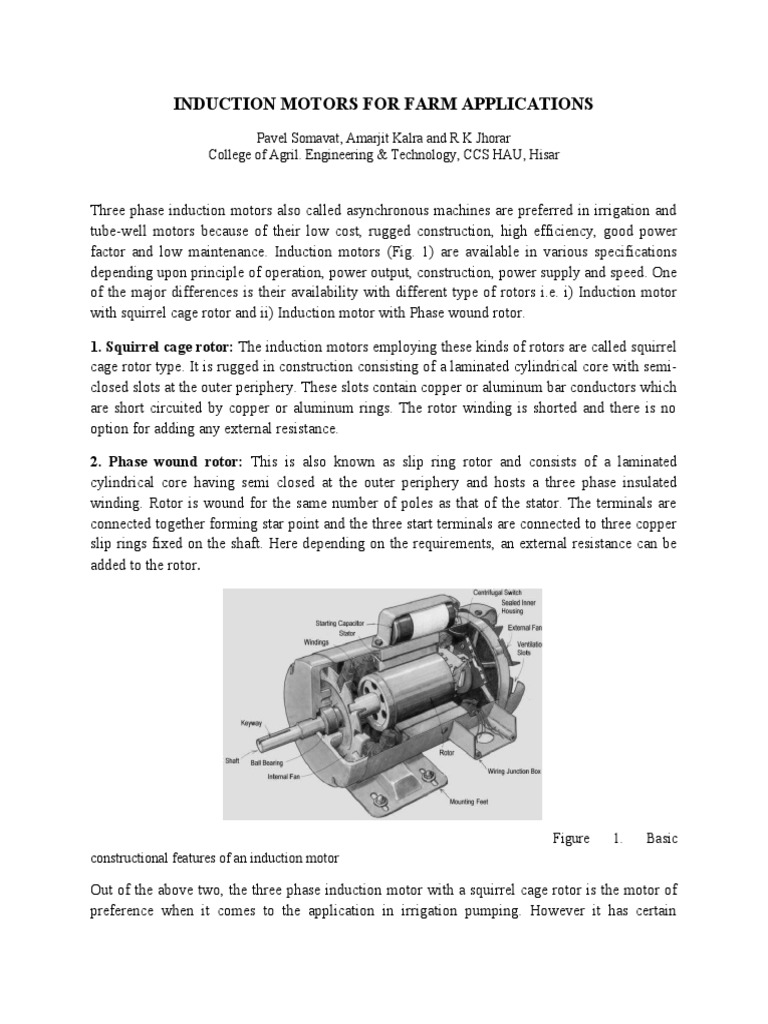 Induction Motors For Farm Applications | PDF | Nature | Electric Motor