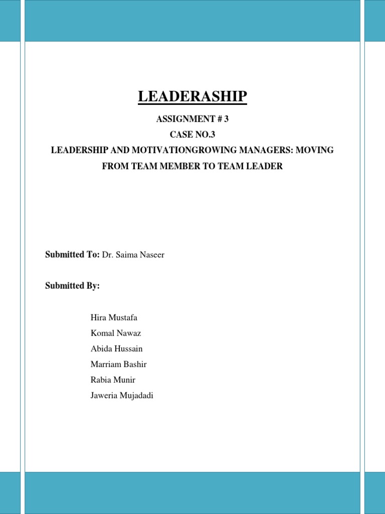 Leadership Assignment | Pdf | Motivation | Motivational