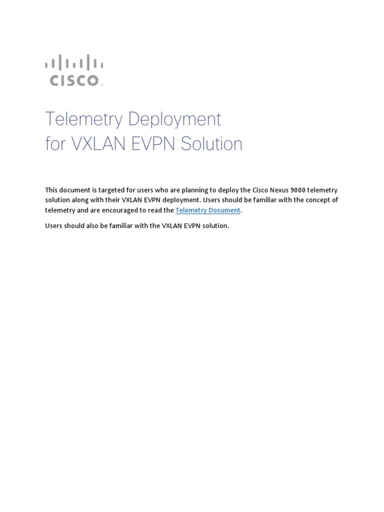 Telemetry Deployment VXLAN EVPN | PDF | Hypertext Transfer Protocol | Network Topology