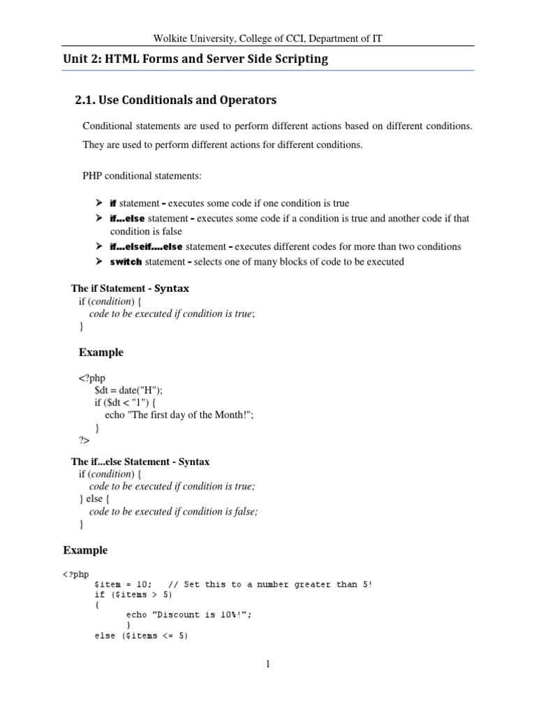 Chapter 2 HTML Forms and Server Side Scripting PDF | PDF | Hypertext Transfer Protocol | Array ...
