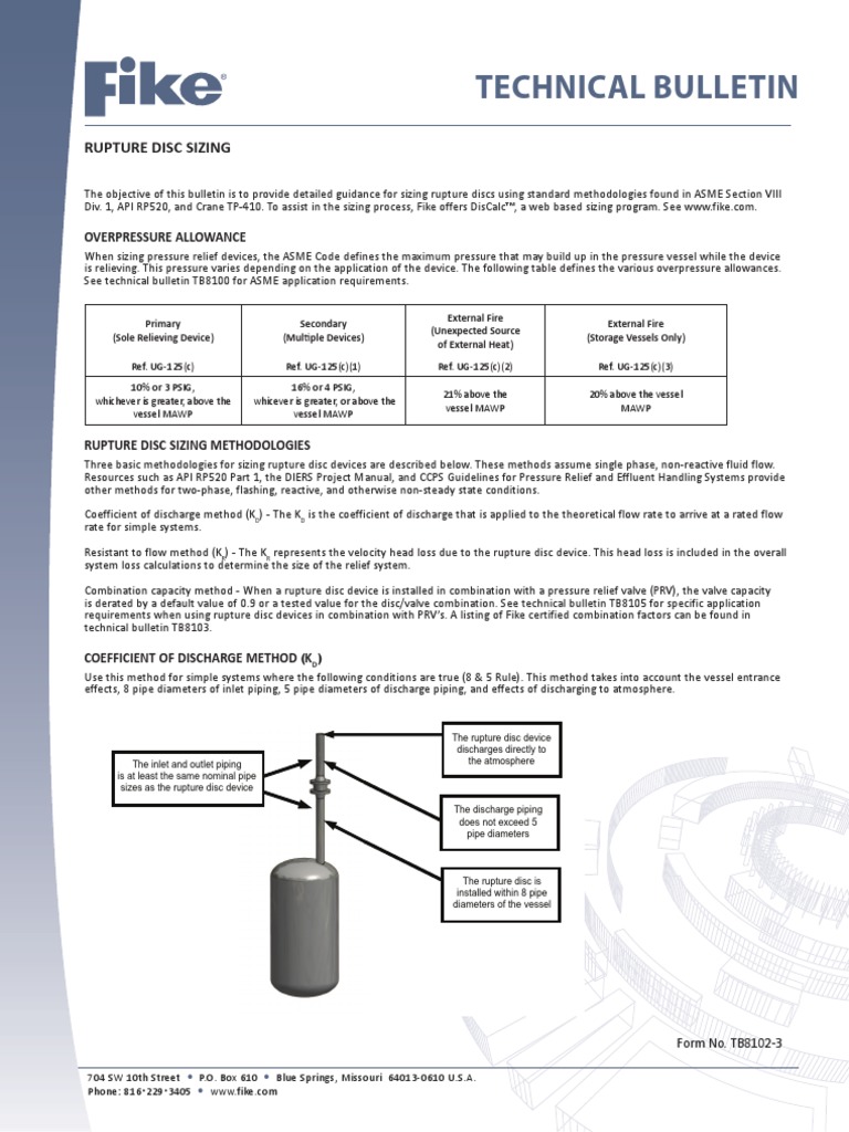 TB8102 Rupture Disc Sizing | PDF | Transparent Materials | Chemical ...