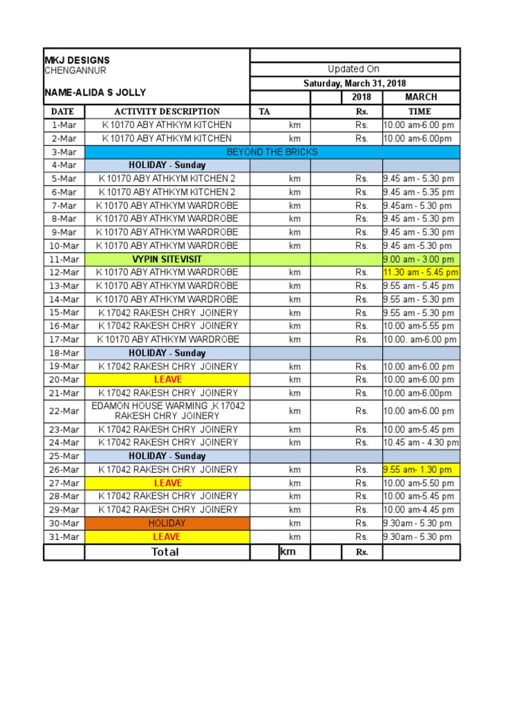 MKJ Designs: Saturday, March 31, 2018 2018 March Date Activity ...