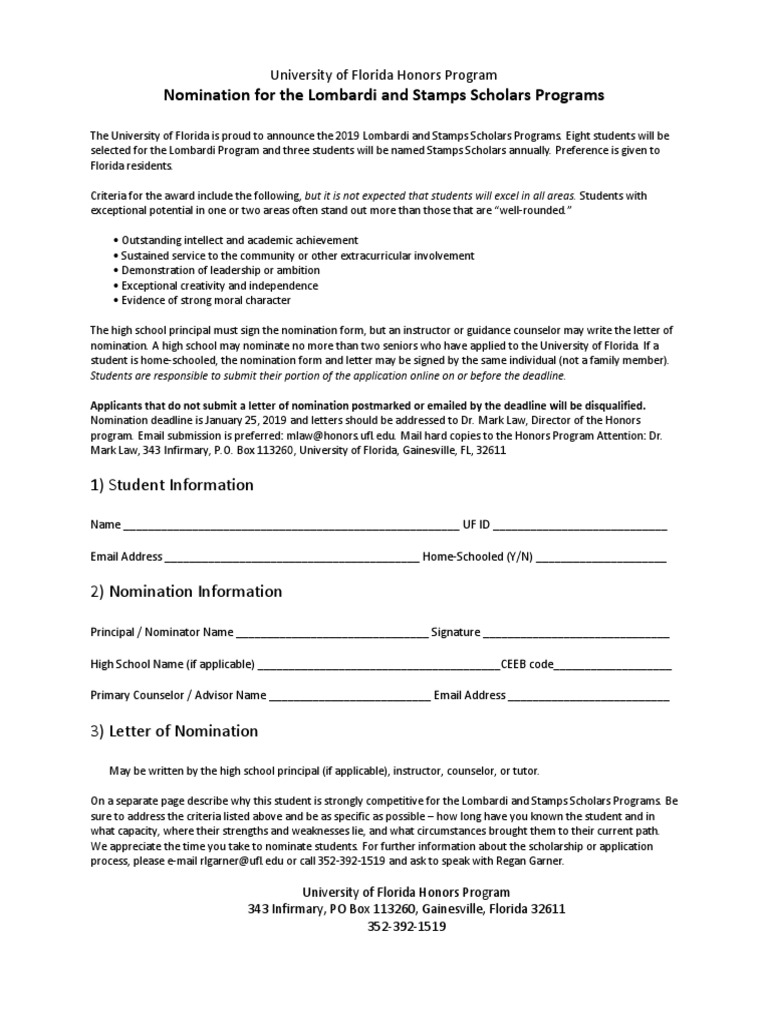 Nomination Form | PDF | Behavior Modification | Learning