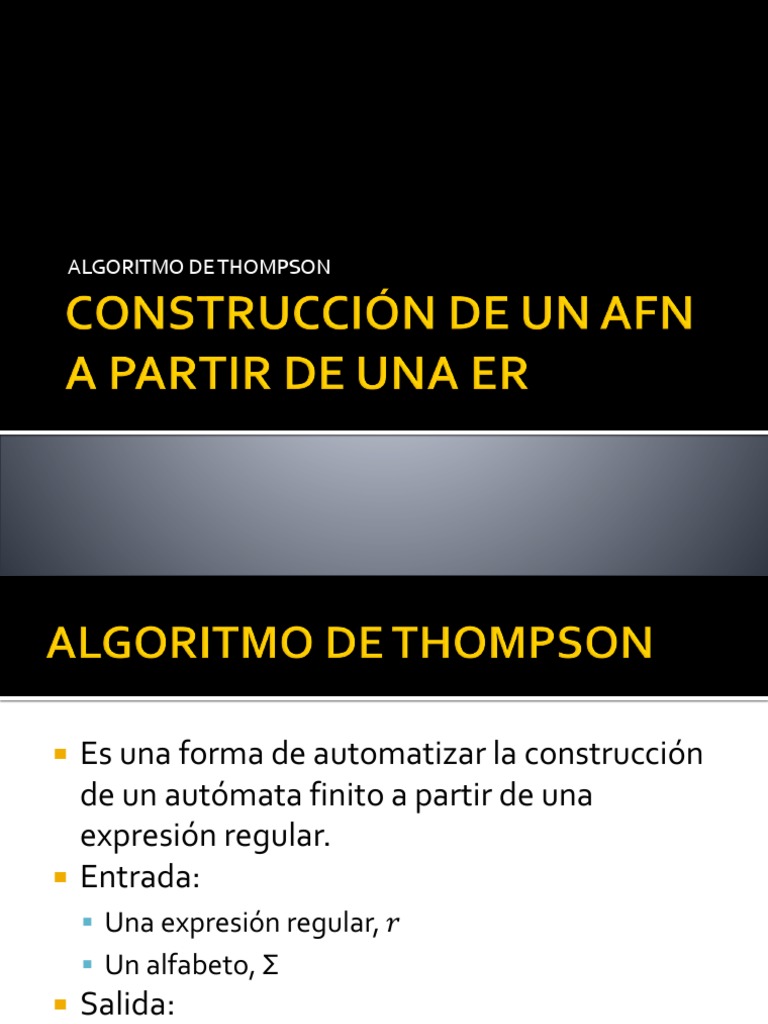 Algoritmo de Thompson | PDF