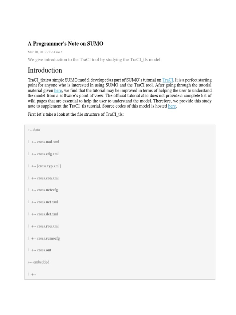 SUMO TraCI_tls Guide for Programmers | PDF | Xml | Command Line Interface