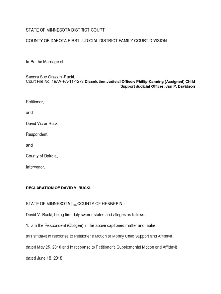 Rucki Child Support Modification Case | PDF | Child Support | Social ...