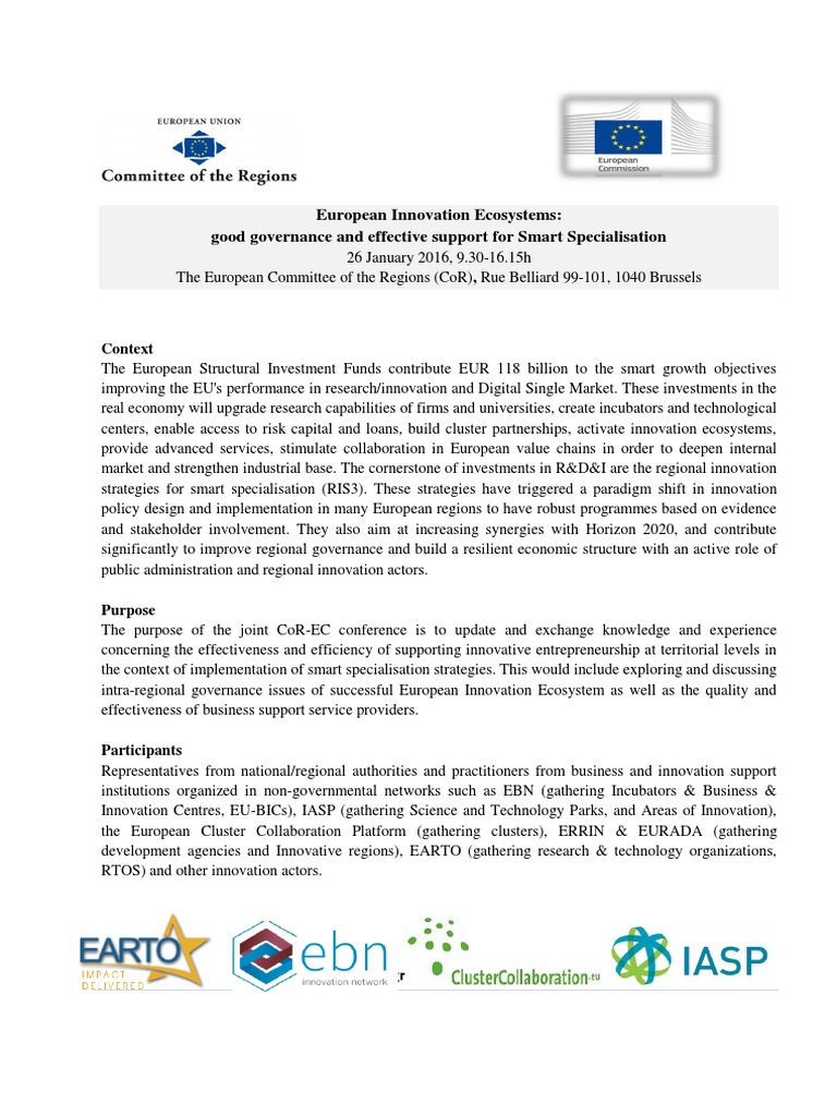 European Innovation Ecosystems 2016 | PDF | Innovation | European Union