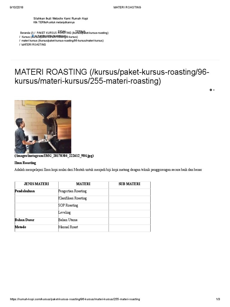 Materi Roasting | PDF