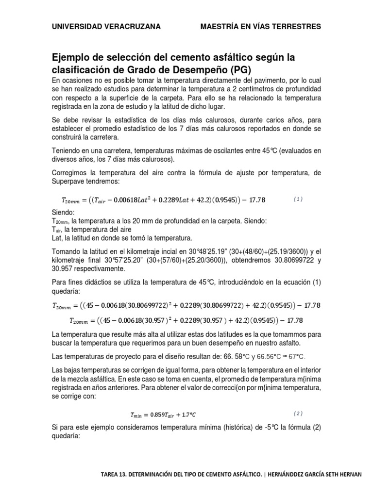 t13 Determinación de Tipo de Asfalto Grado PG | PDF | Temperatura | Naturaleza