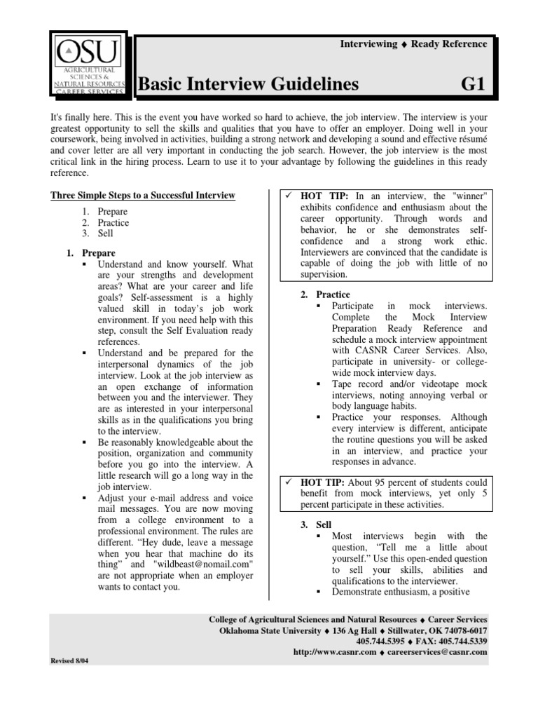 Basic Interview Guidelines | PDF | Job Interview | Interview