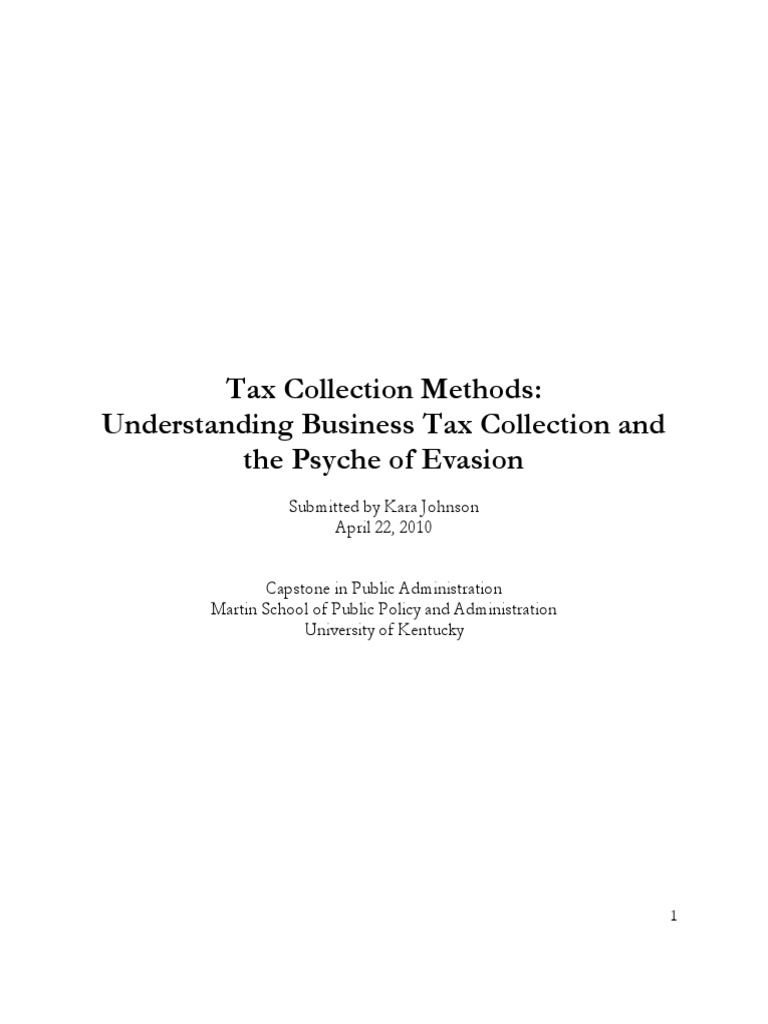 Tax Collection Methods: Understanding Business Tax Collection and The ...