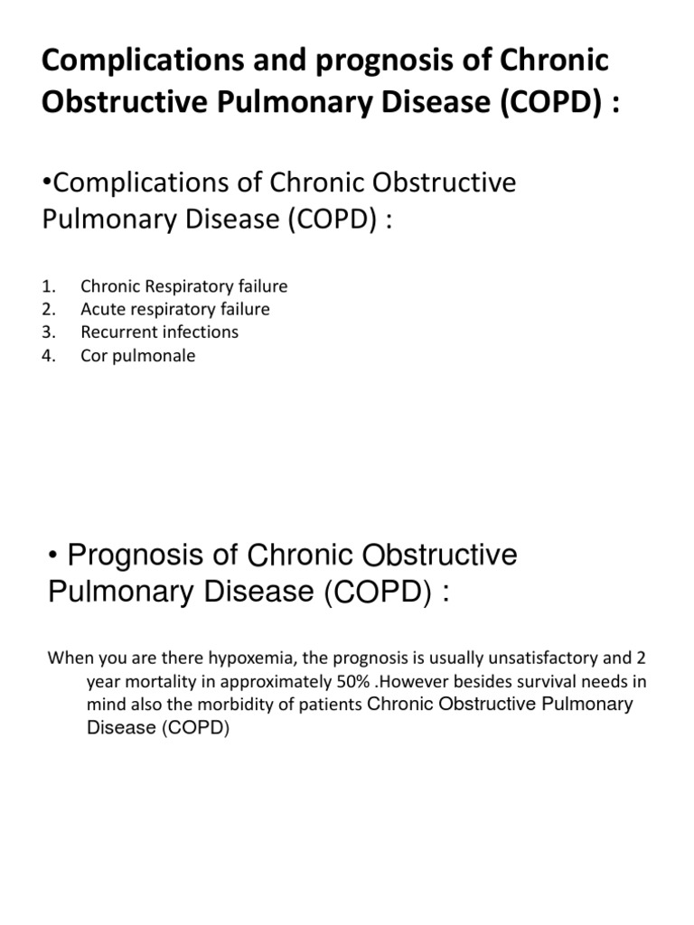 COPD Complications and Prognosis Explained | PDF | Science & Mathematics