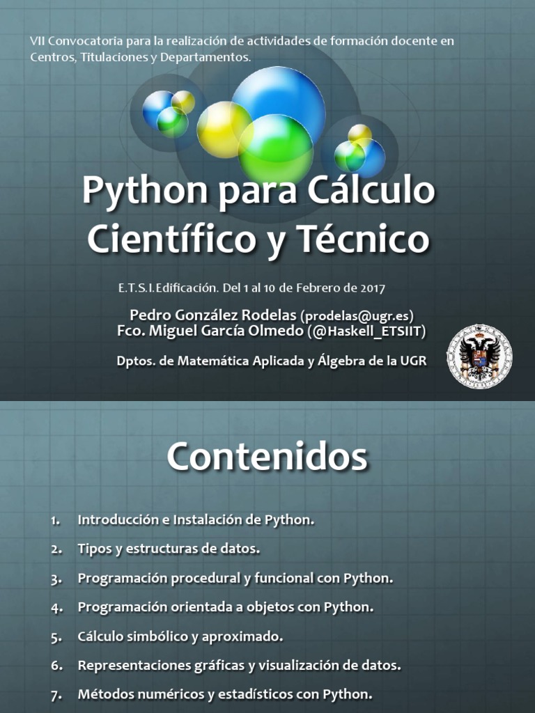 Presentaci n2 CursoPython | PDF | Python (lenguaje de programación) | Análisis numérico