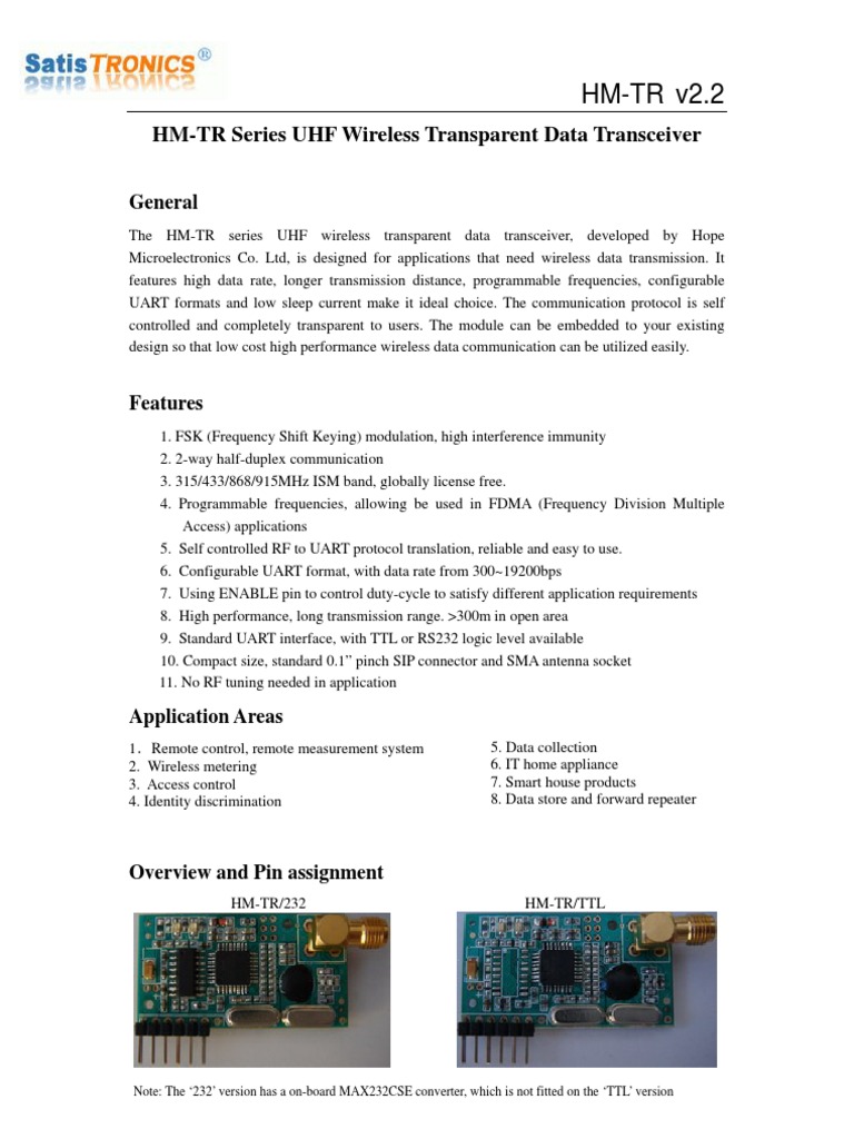 HM TR | PDF | Parameter (Computer Programming) | Wireless