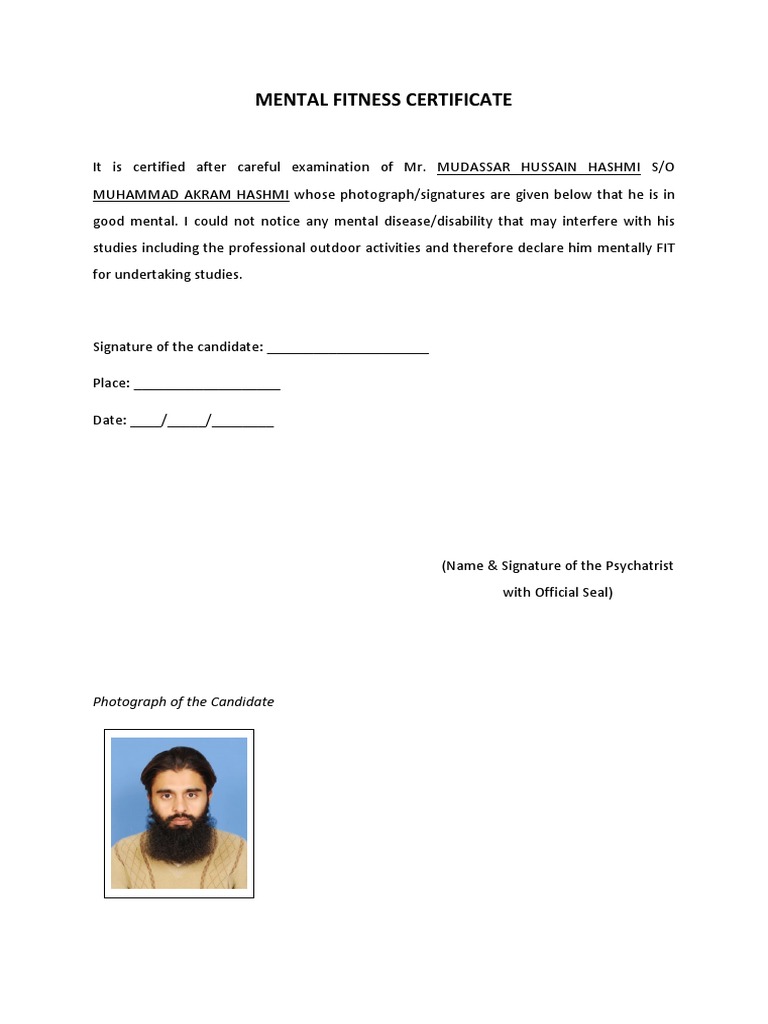 Mental Fitness Certificate | PDF | Self-Improvement