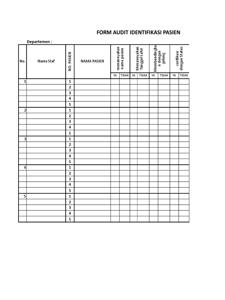 Form Identifikasi Pasien | PDF