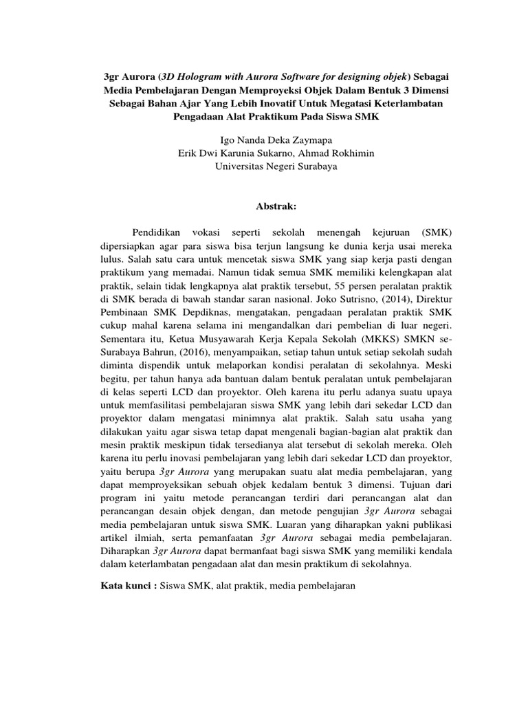 Igo Nanda Deka Zaymapa - Universitas Negeri Surabaya - 3gr Aurora | PDF