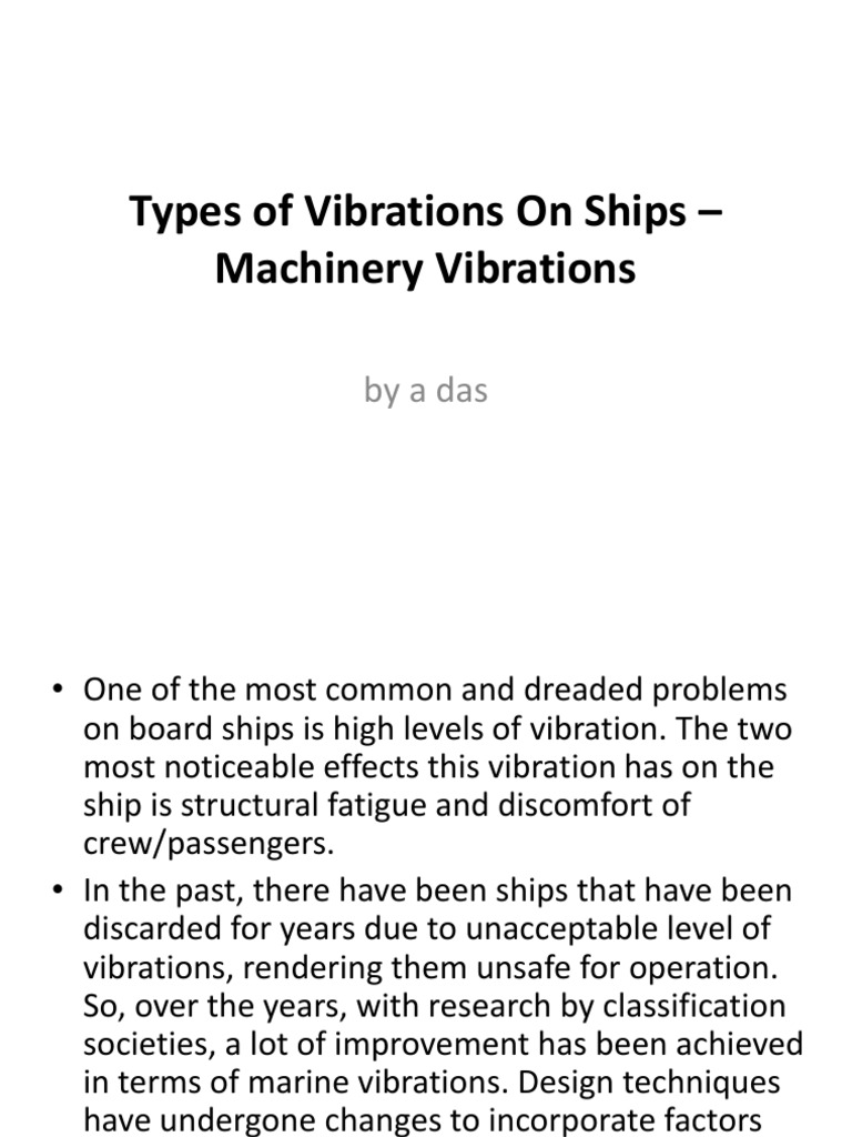 Types of Vibrations On Ships - Machinery Vibrations | PDF | Propeller ...