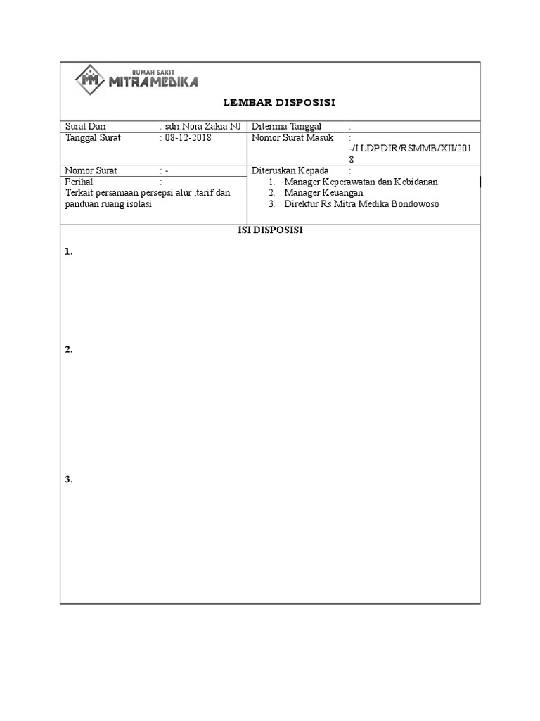 Lembar Disposisi | PDF