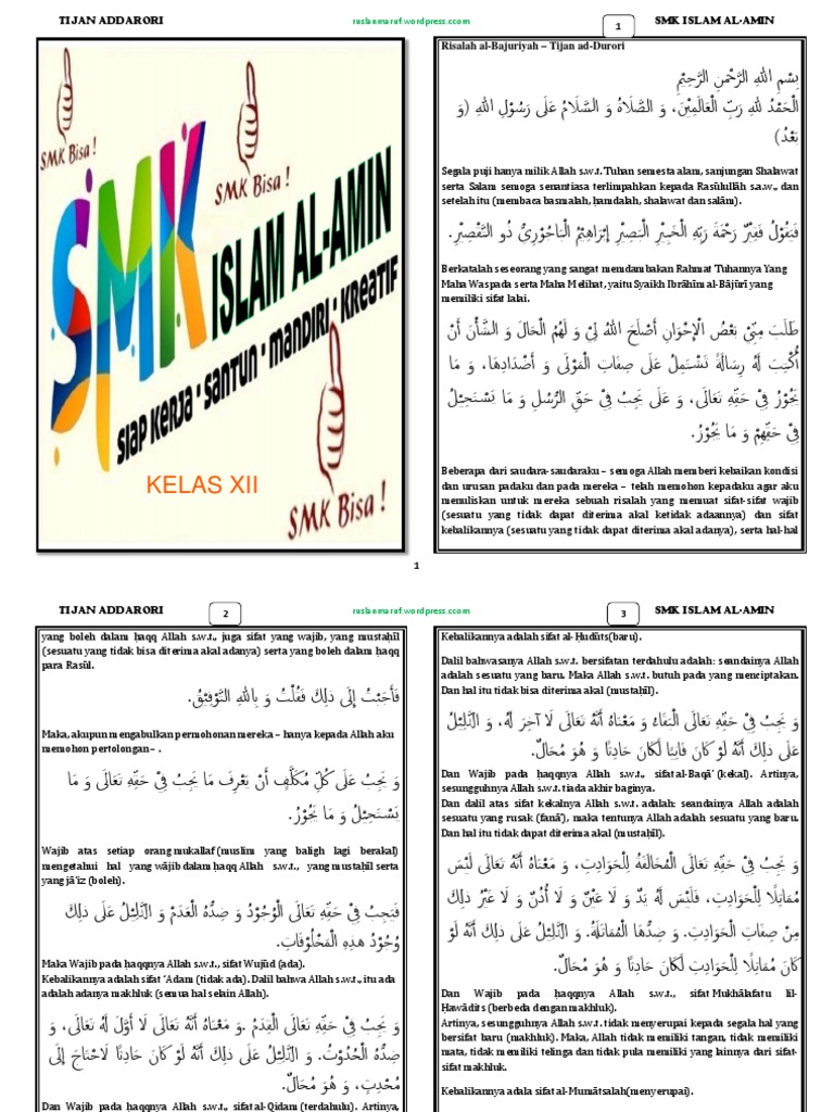 Kitab Tijan Ad Darori 2h 2 PDF | PDF | Keyakinan dan Doktrin Islam ...