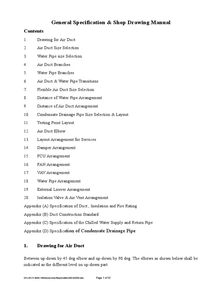 Shop Drawing Manual | PDF | Duct (Flow) | Pipe (Fluid Conveyance)