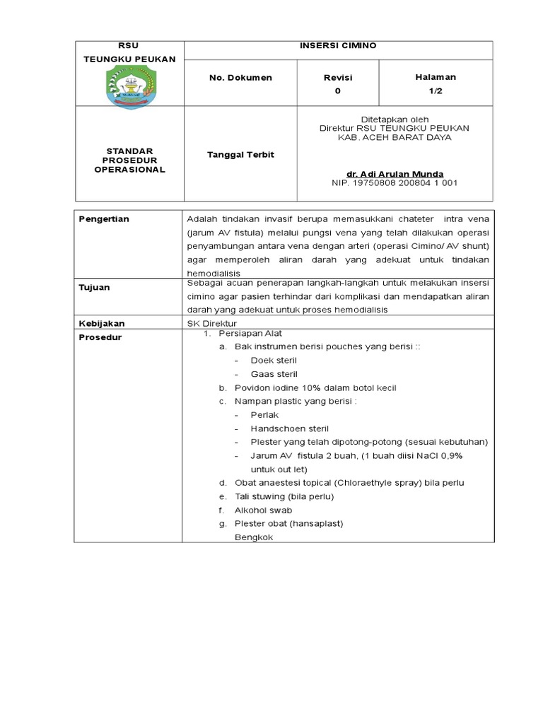 07 Sop Insersi Arteri | PDF