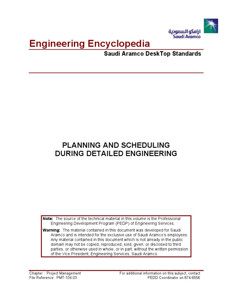 Engineering Schedule Management for Aramco | PDF | Procurement ...