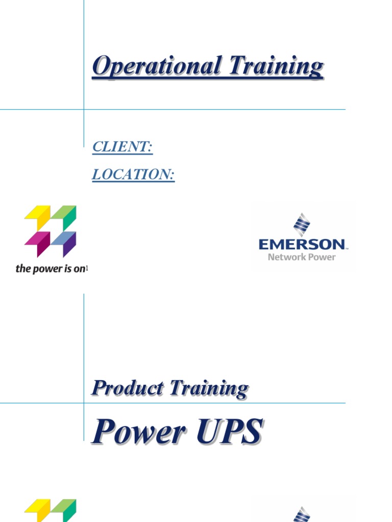 Operational Training for Power UPS Features and System Block Diagrams ...