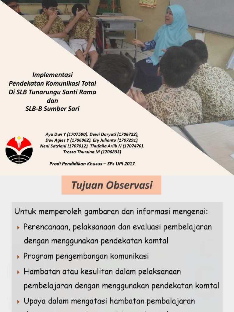 Laporan Observasi Komunikasi Total Di SLB Santi Rama | PDF