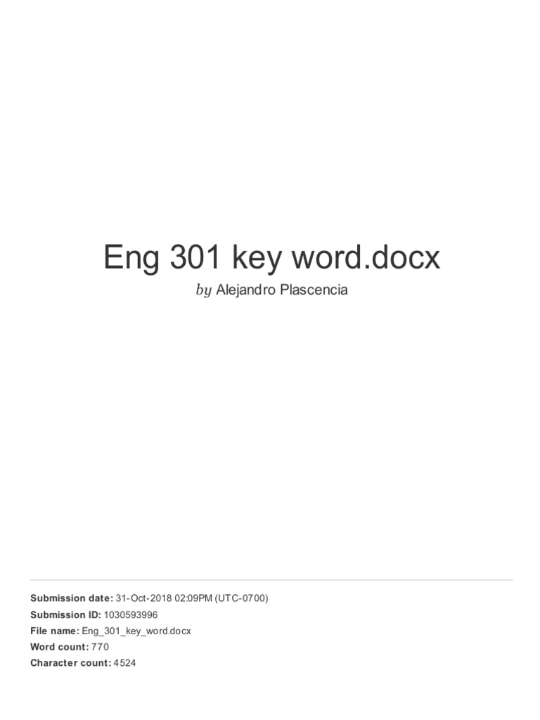 Eng 301 Key Word | PDF | Verb | Subject (Grammar)