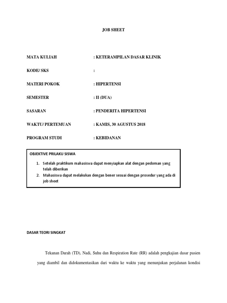 Job Sheet | PDF